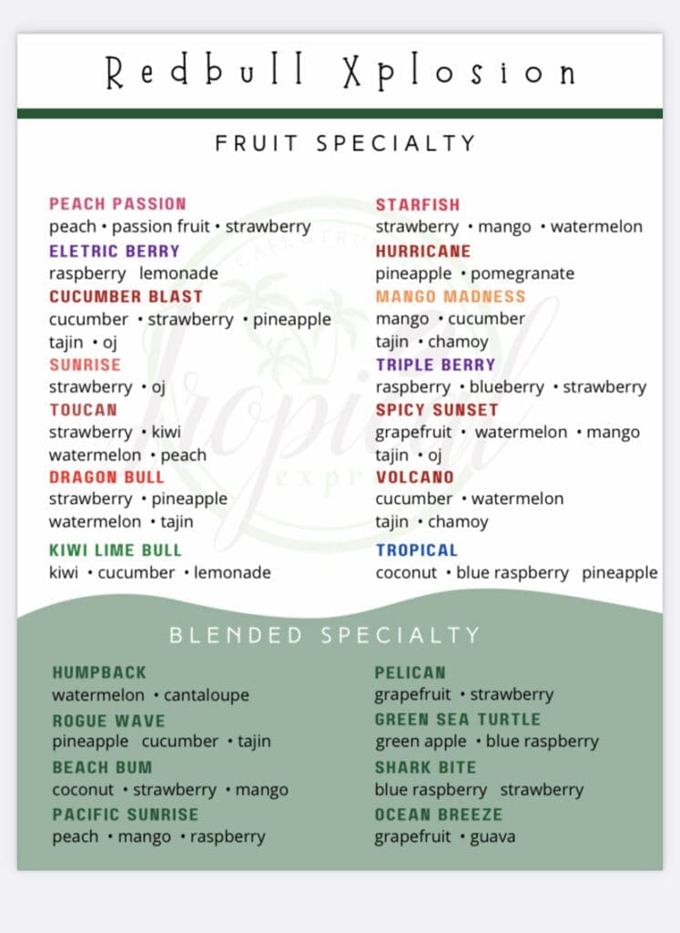 Our Menu | Tropical Express